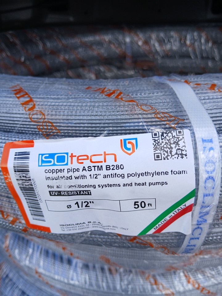 ISOTECH- 1/2" x 50 ft Insulated Copper - Pipe / Tubing-AC Tube | eBay