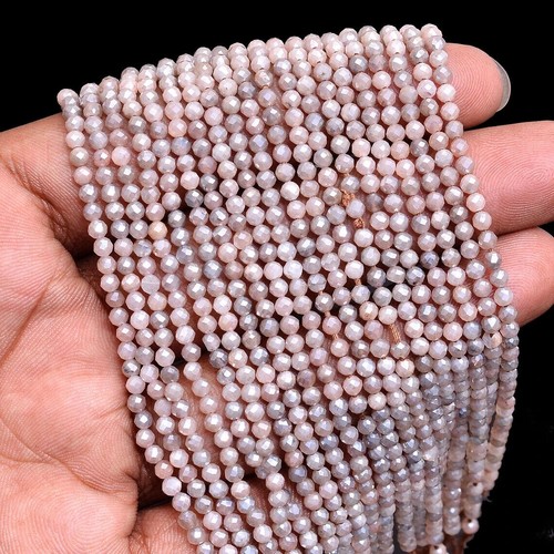 Natural AAA+++ Chocolate Moonstone 2mm-3mm Micro Faceted Beads | 13" 5 ...
