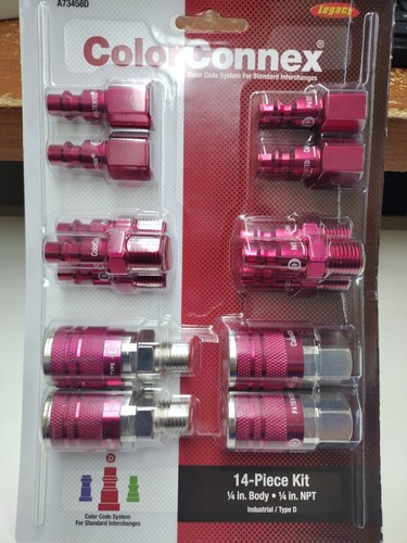 Legacy A73458D Color Connex Type D 14 Piece 1/4-Inch Red Coupler and ...