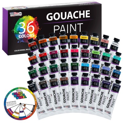 U.S. Art Supply 36 Color Set Gouche Paint in Large 18ml Tubes Color ...