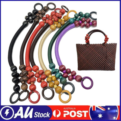 48cm Wood Bead Bag Strap Woven Handbag Handles Shoulder Bags Straps ...