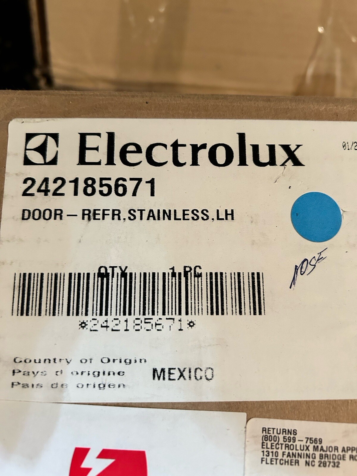 Electrolux Refrigerator Door Stainless 242185671 | eBay