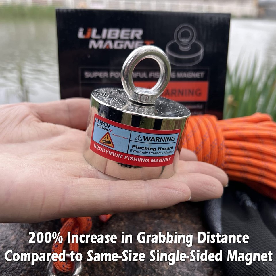 Fishing Magnet Kit 1000lbs Strong Large Neodymium Fishing Magnet Kit ...