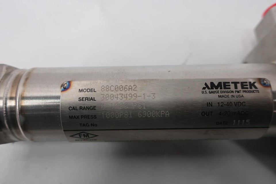 Ametek 88C006A2 Pressure Transmitter 0-1000psi 12-40v-dc | eBay