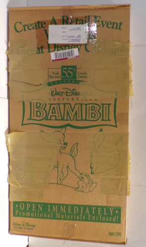 Walt Disney Masterpiece 55 Anniv. Bambi Video Store Release Standee ...