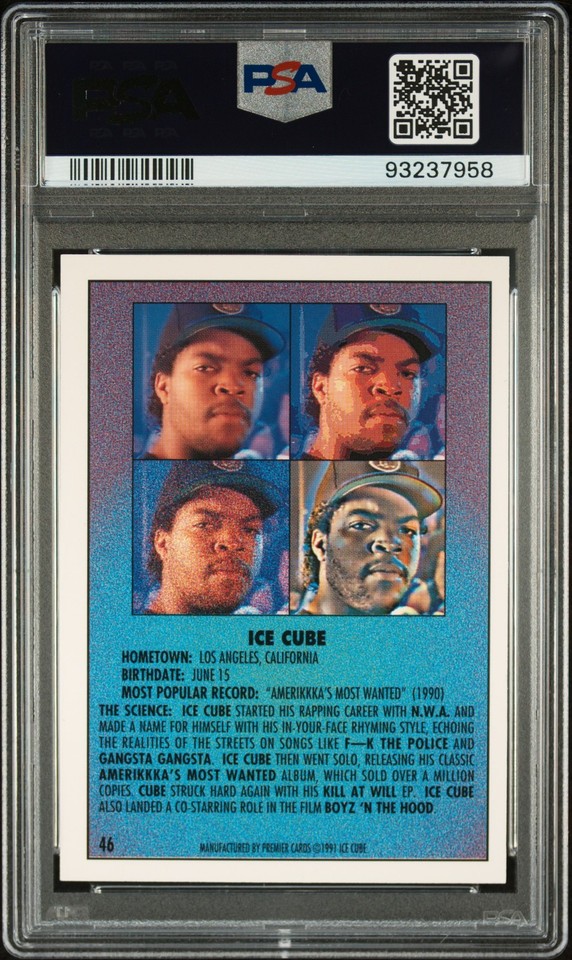 1991 Premier Rap Pack Ice Cube #46 PSA 10 | eBay