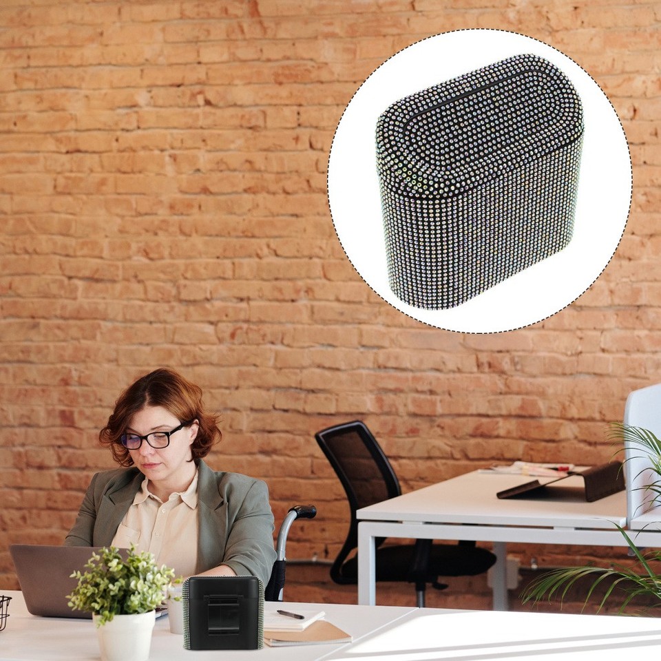 Bling Trash Can Car Storage Box Garbage Holder Small Trash Car Interior ...