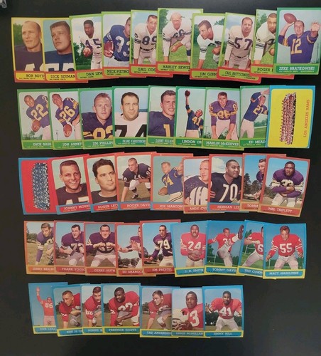 1963 Topps Football Card Lot - 44 Great Vintage FB Cards - Dan Colchico ...