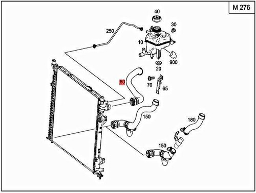 Genuine MERCEDES C292 W166 X166 GL-CLASS X166 Coolant hose 1665000075 ...