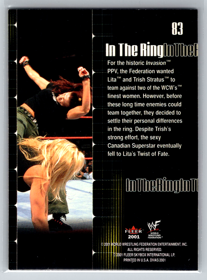 Lita vs Trish Stratus 2001 Fleer WWF Ultimate Diva Collection #83 In ...