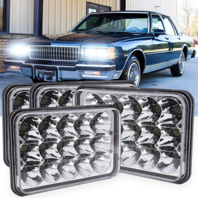 4PCS 4x6" Inch LED Headlights Hi/Lo Sealed Beam Fit Chevrolet Caprice ...