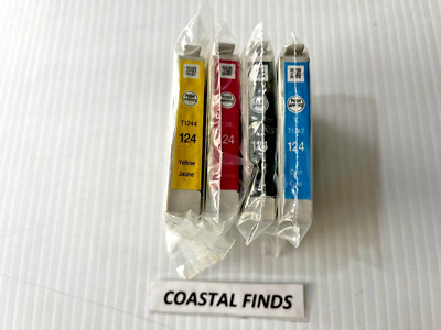 Epson 124 Ink Cartridge CMYK Set of 4 NEW OEM Sealed NX130 NX125 NX330 ...