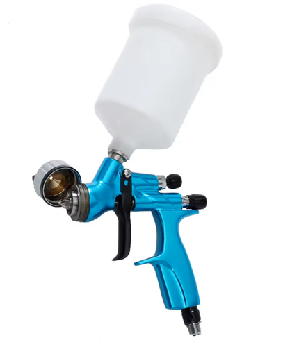 HVLP Gravity Blue Spray Gun with 1.3mm Nozzle and 600ml Spray Paint Cup ...