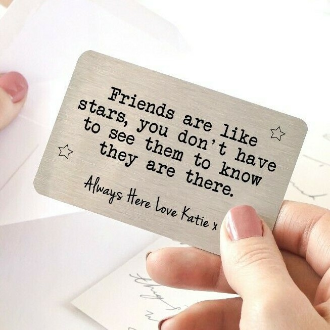 Personalised Best Friend Bestie Sentimental Keepsake Metal Wallet Card ...