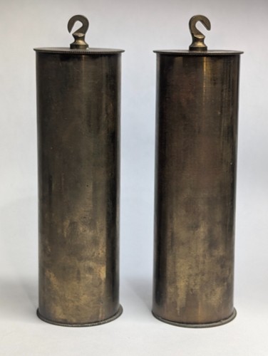 2x German Floor Regulator Clock Weights Hall Tallcase Antique Vintage ...