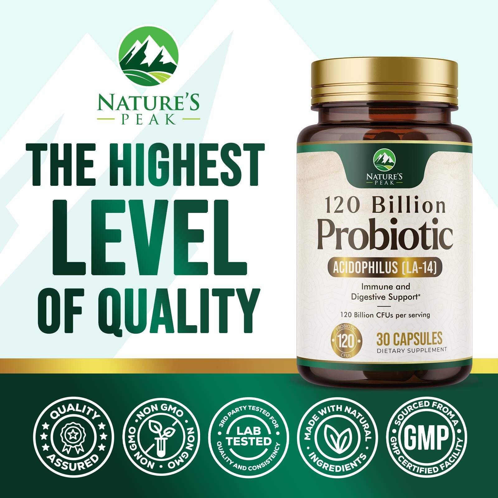 Daily Acidophilus Probiotic, 120 Billion CFUs Per Serving, Probiotic ...