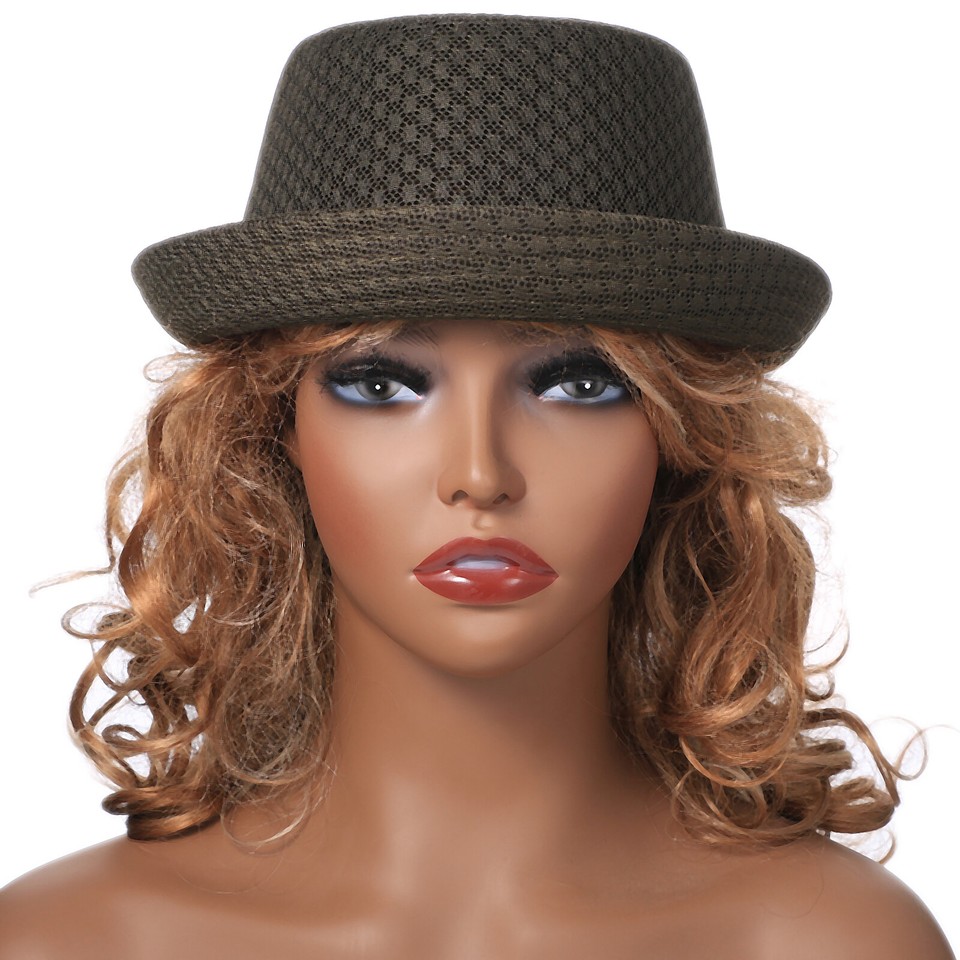 Men Women Breathable Mesh Fedora Hat Trilby Jazz Cap Panama Fedora Pork ...