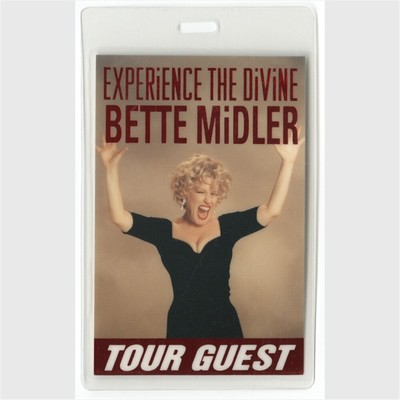 Bette Midler 1993 Laminated Backstage Pass Experience the Divine Tour ...