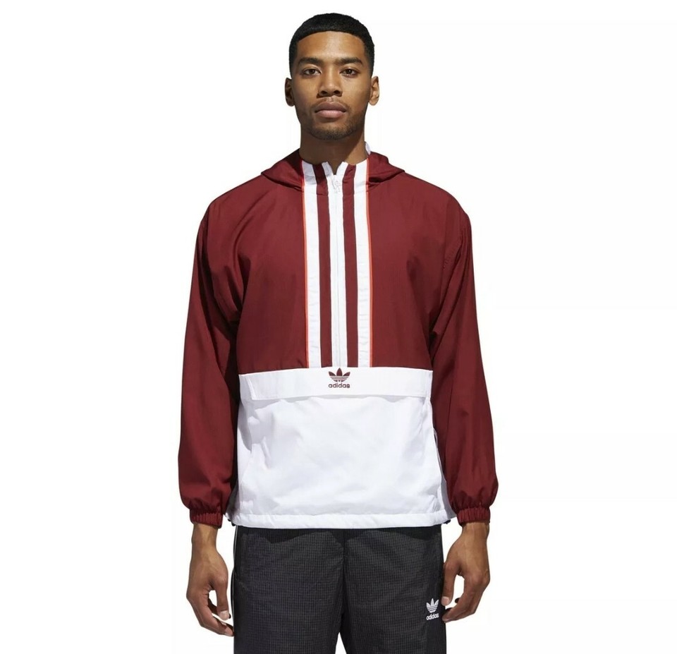 Adidas Men's Size S Originals Anorak Jacket Noble Maroon DJ2853 NWT ...
