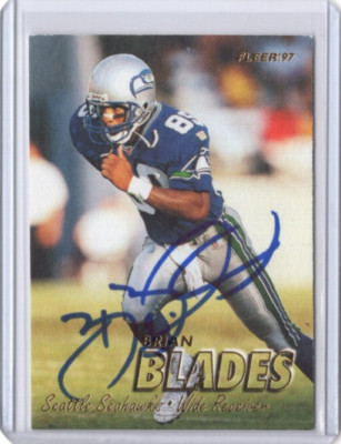 BRIAN BLADES NFL Seahawks 1997 Fleer Auto Autographed Signed #395 Card ...
