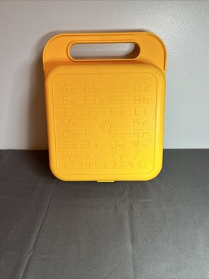 Yellow Tupperware Lunch Box 1407 - ABC/123 Stencil Pencil Case Vintage ...