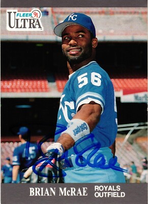 BRIAN MCRAE Signed 1991 Fleer Ultra MLB Baseball Card #152 RC Royals ...