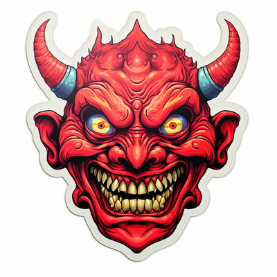 6x Car Stickers Devil Stickers 9x9 cm Cartoon Devil Stickers Car Tuning ...