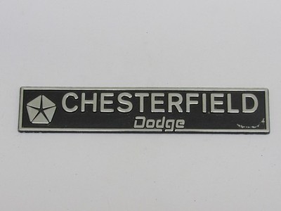 Vintage Chesterfield Dodge Midlothian Virginia Metal Dealer Badge ...