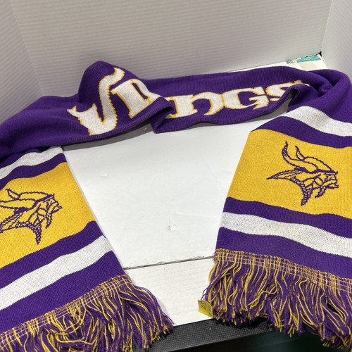 FOCO NFL Minnesota Vikings Printed Scarf 48” Yellow Purple | eBay