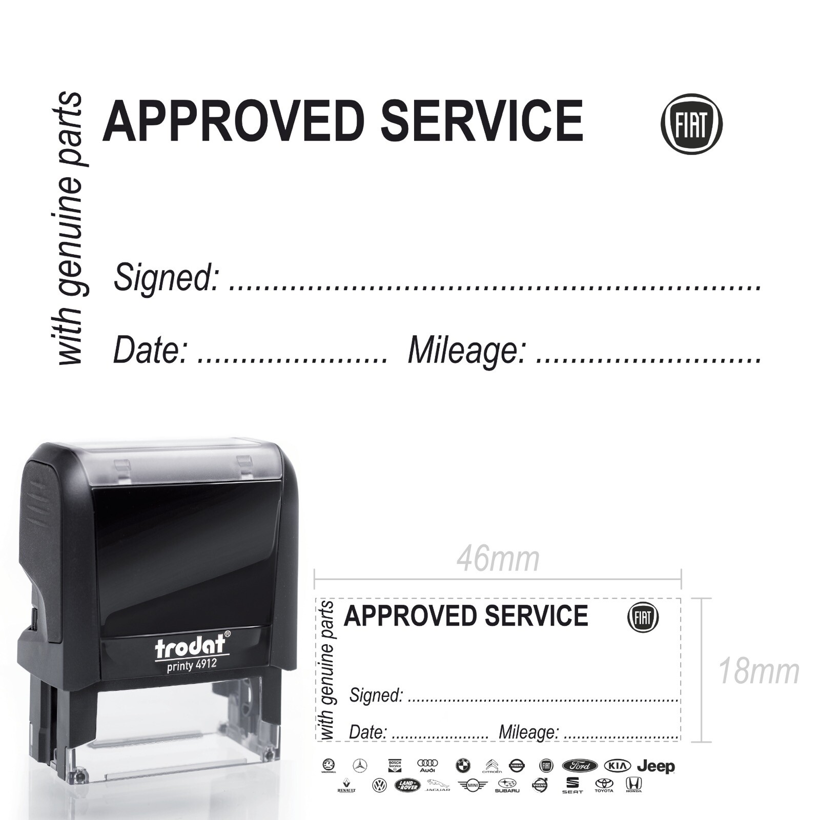 Fiat Stamp Garage Service Maintenance Stamp Approved Service History ...