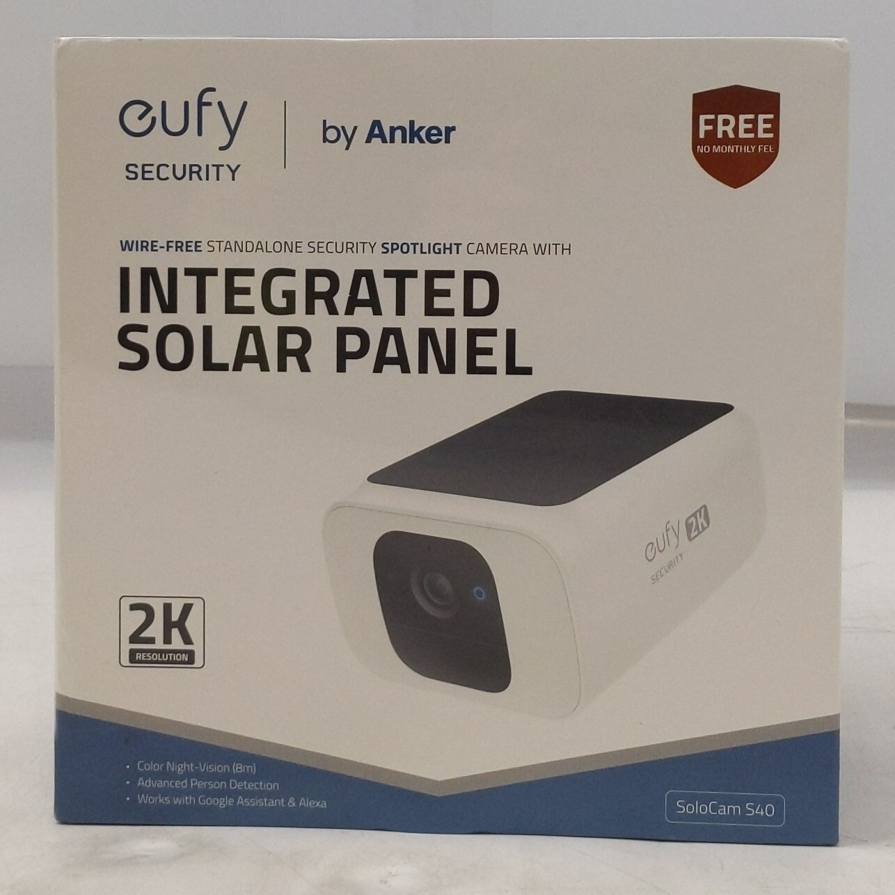 Eufy SoloCam S40 Outdoor Wireless 2K Solar Spotlight Camera T81241W1