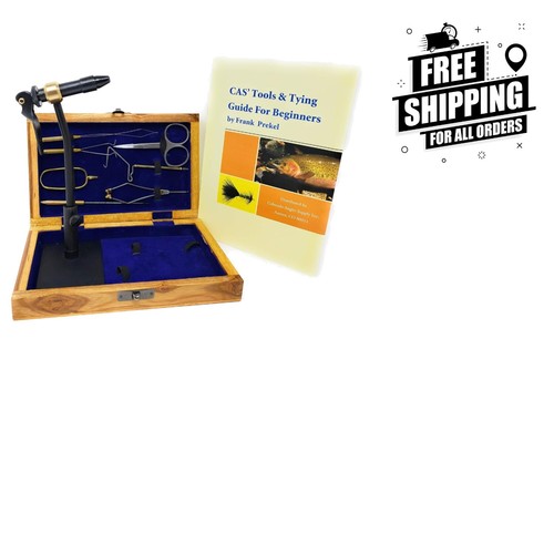 Complete Fly Tying Tool Set with Wooden Box, Vise & Instructions for ...