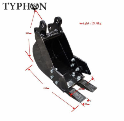 NEW Mini Excavator 200mm Narrow Bucket Attachment 7.87' Teeth Trenching ...