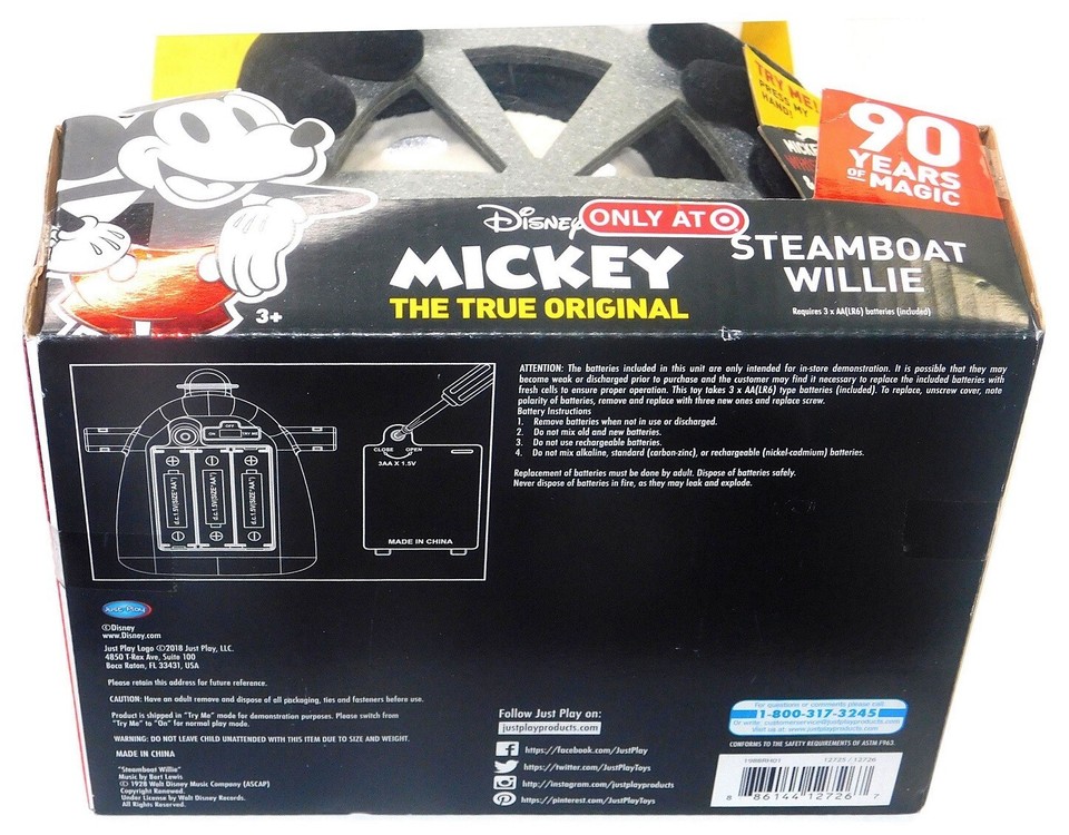 Disney Mickey Mouse Steamboat Willie 90th Target Special 17" BATTERIES ...