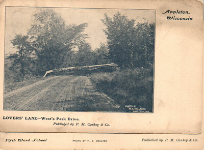 Postcard* Lovers' Lane - West's Park Drive - Appleton Wisconsin (AB ...