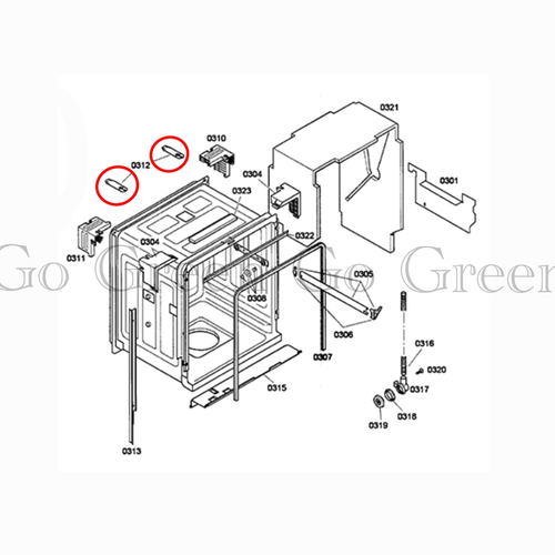 Bosch Dishwasher SHV68P03UC/58 Dishwasher Mounting Bracket P/N 00619985 ...