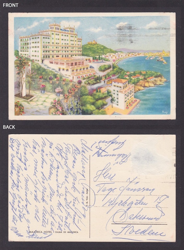 SPAIN, Vintge postcard, Palma de Mallorca, Hotel Majorica | eBay