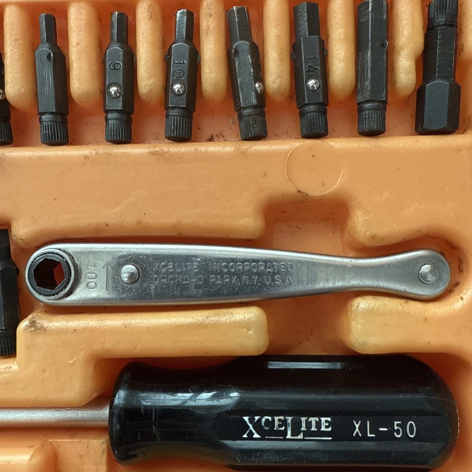 XCELITE XL-70 MIDGET RATCHET OFFSET SCREWDRIVER SET 19 PIECES WITH CASE ...