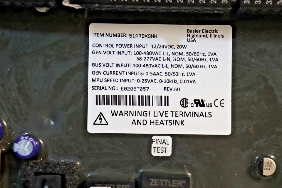 51ARBXSNH Basler DGC2020 Control Panel Generator Set Controller Genset ...