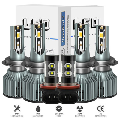 For BMW 328i 2007-2016 6x Bulbs LED Headlights High/Low Beams + Fog ...