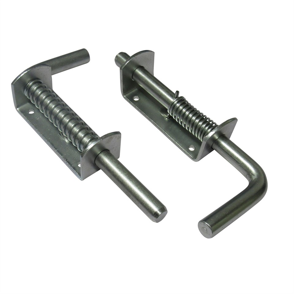Spring Loaded Shoot Bolts X2 (Zinc Plated Drop Bolt Field Gate Stable ...