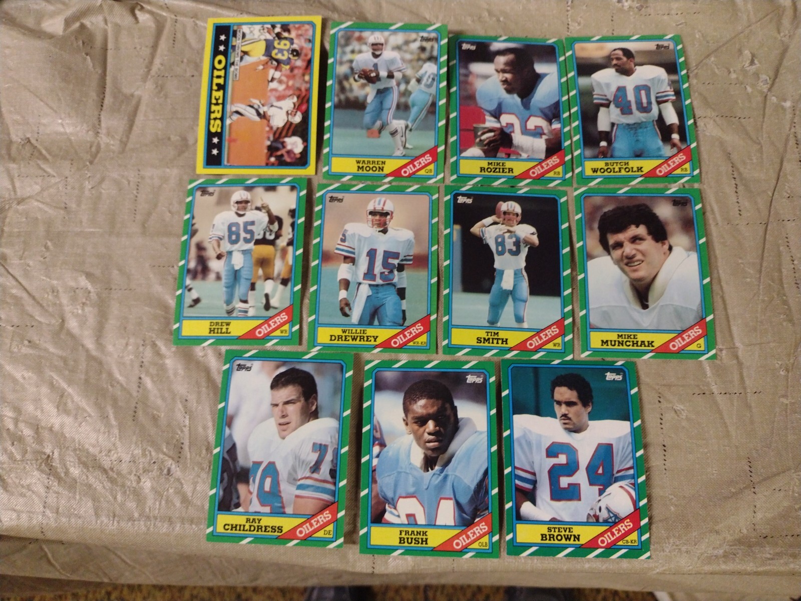 1986 Topps Football Houston Oilers 10 Card Team Set | eBay
