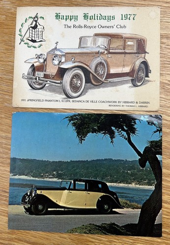 Vintage Two Seasons Greetings Cards Rolls Royce Owners Club Rendering ...