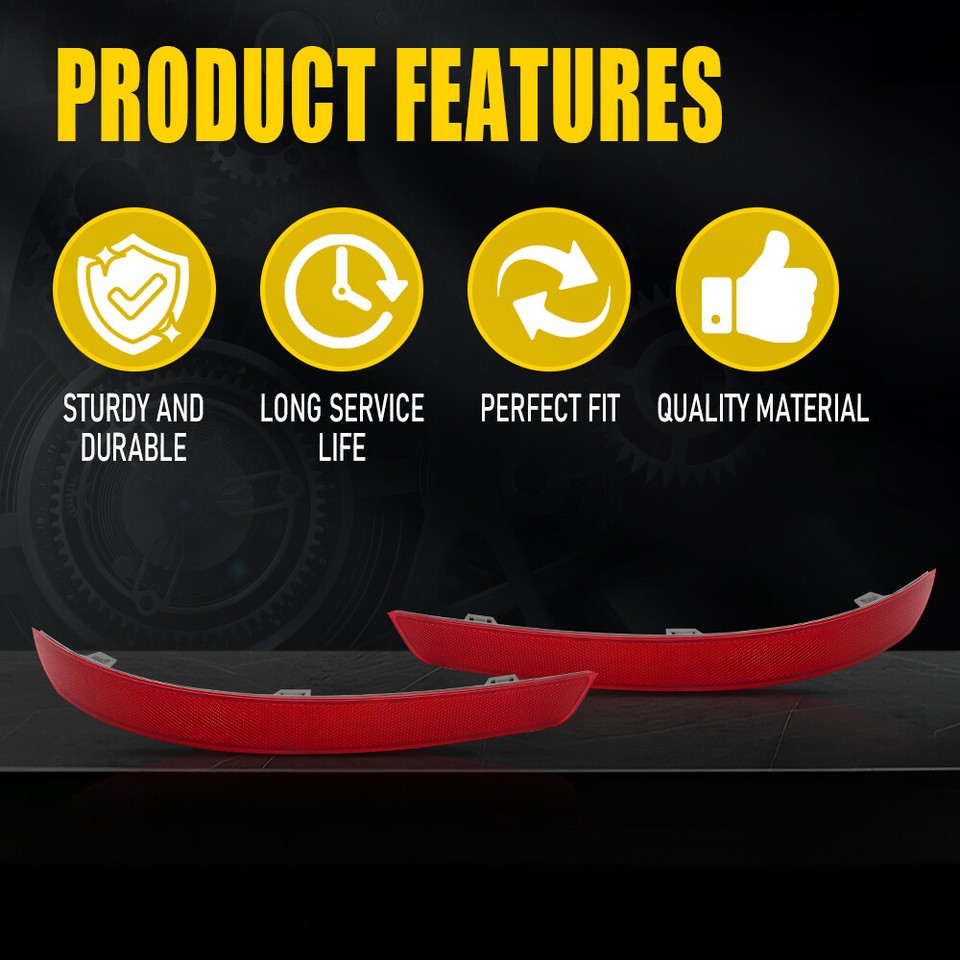 Pair L+R Rear Bumper Light Reflector 1668200374 For Mercedes Benz GL ...