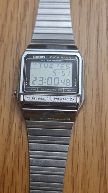RARE Casio Vintage Digital Watch 871 Db-310 80s Retro Databank Telememo ...