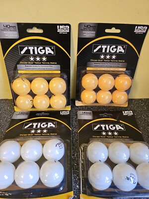 Stiga 3 Star White-Orande Ping Pong Table Tennis Balls 4-6 Packs | eBay