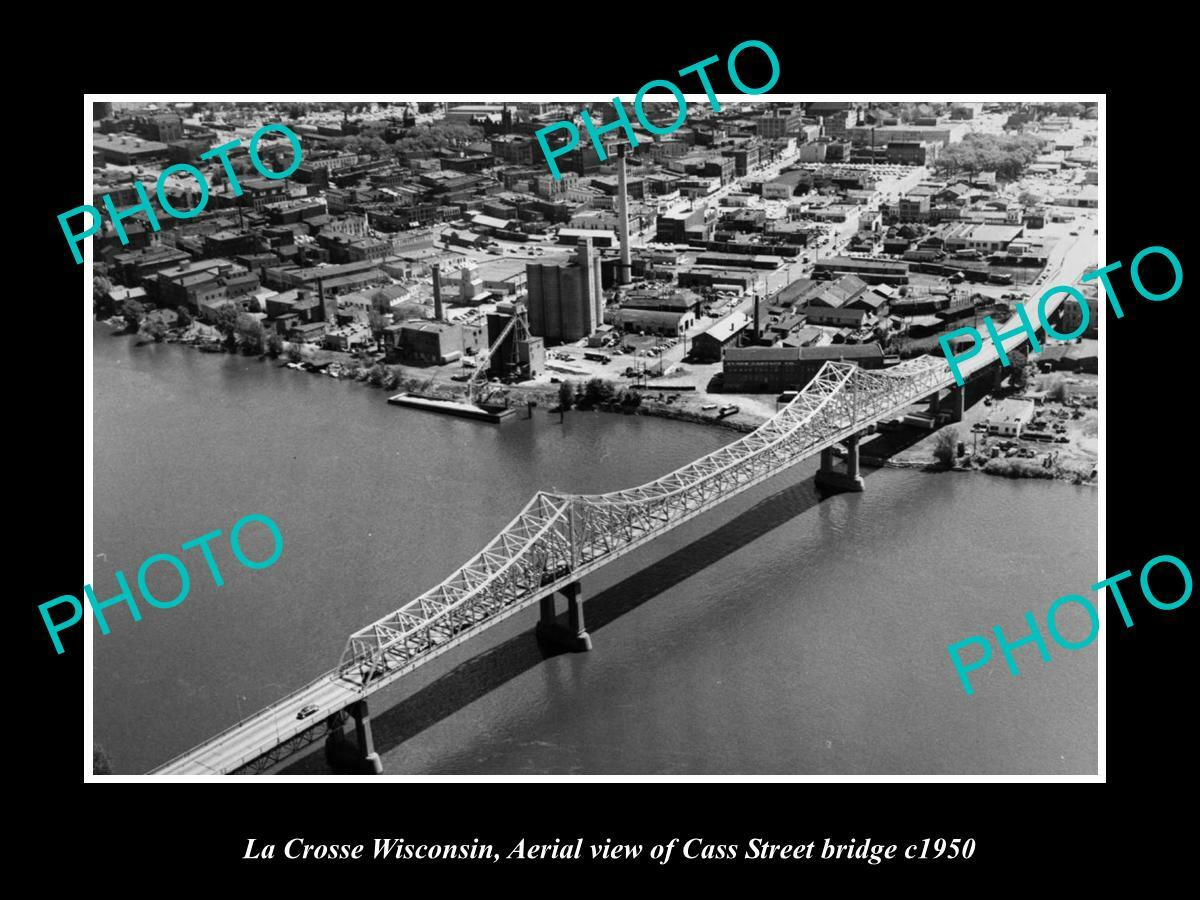 OLD 8x6 HISTORIC PHOTO OF LA CROSSE WISCONSIN AERIAL VIEW OF CASS ...