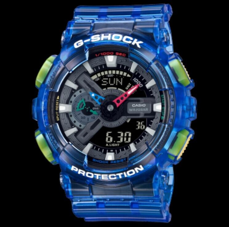Casio G-Shock GA110JT-2A Retrofuture Blue Translucent Vibrant Color Men ...