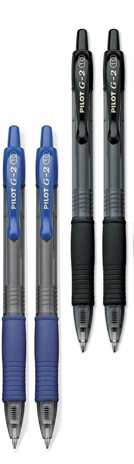 4 New Pilot G2 1.0 BLUE + BLACK COMBO,1.0mm Bold Point, Gel Ink ! 2 ...