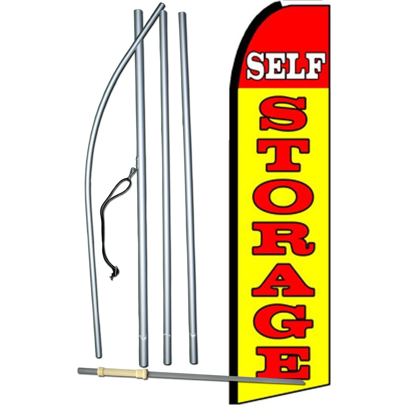 Self Storage Flag with Flag Pole and Spike | eBay